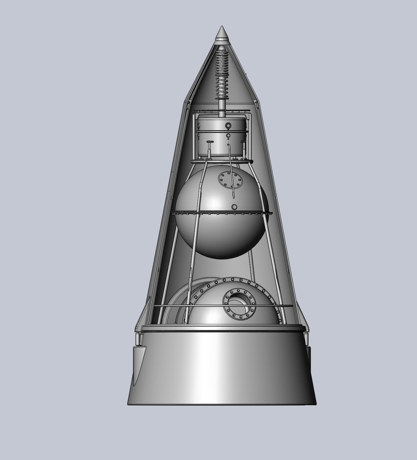 Sputnik 2 Laika Capsule Cutaway And Assembly Printable Model 3D model ...