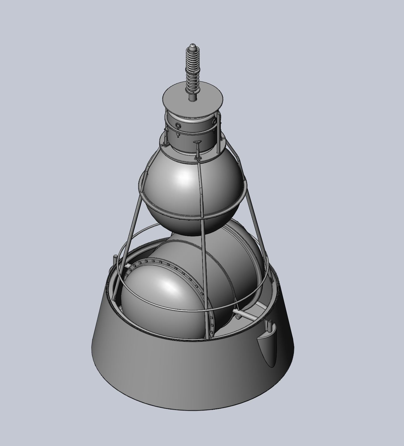 Sputnik 2 Laika Capsule Cutaway And Assembly Printable Model 3D model ...