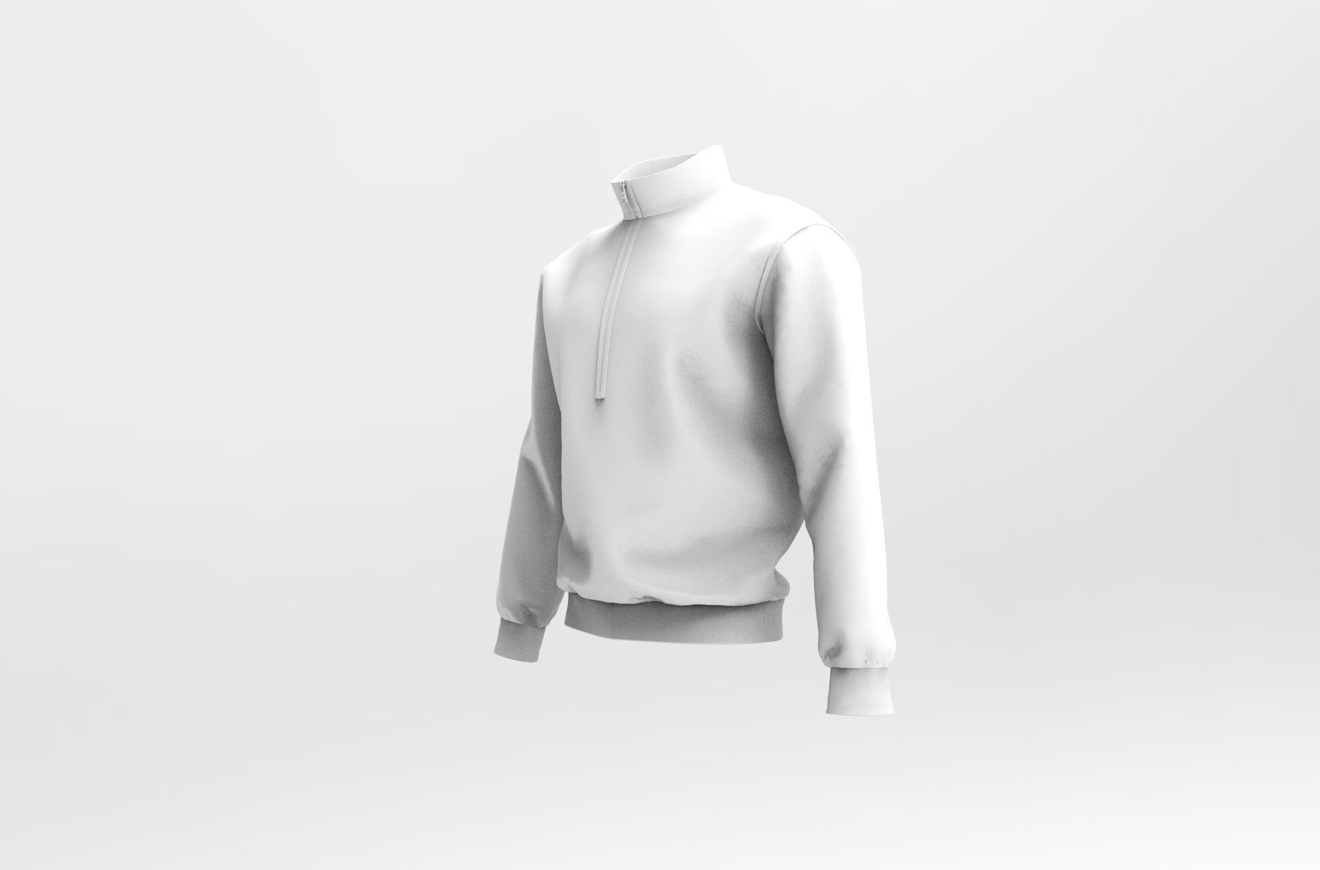 Mens Half Zipper Sports Sweater - Marvelous Designer 3D model | CGTrader