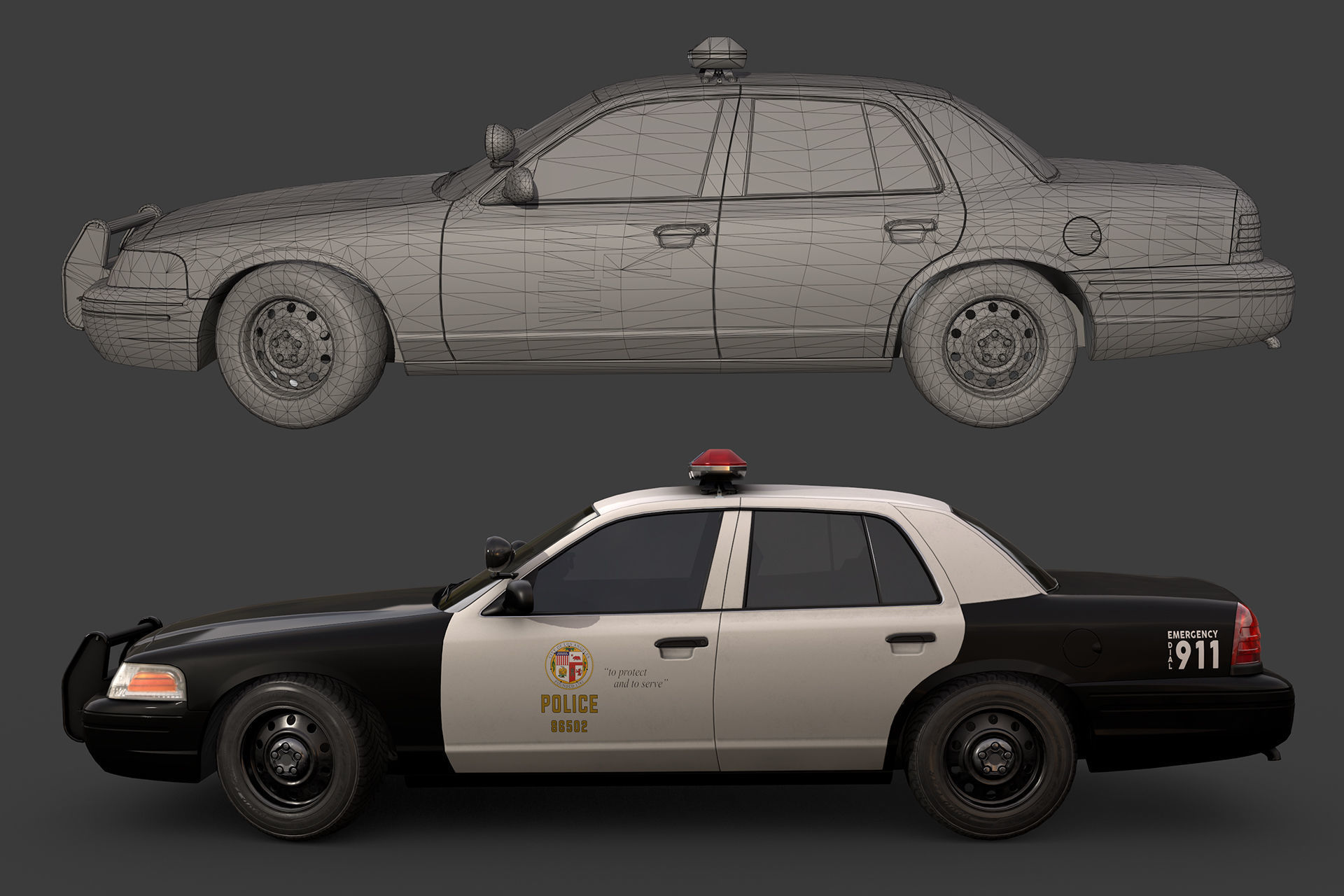 3D model Los Angeles Police Car VR / AR / low-poly | CGTrader