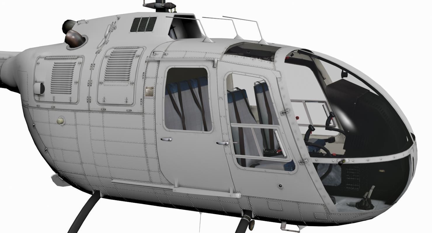MBB BO-105 3D model animated | CGTrader
