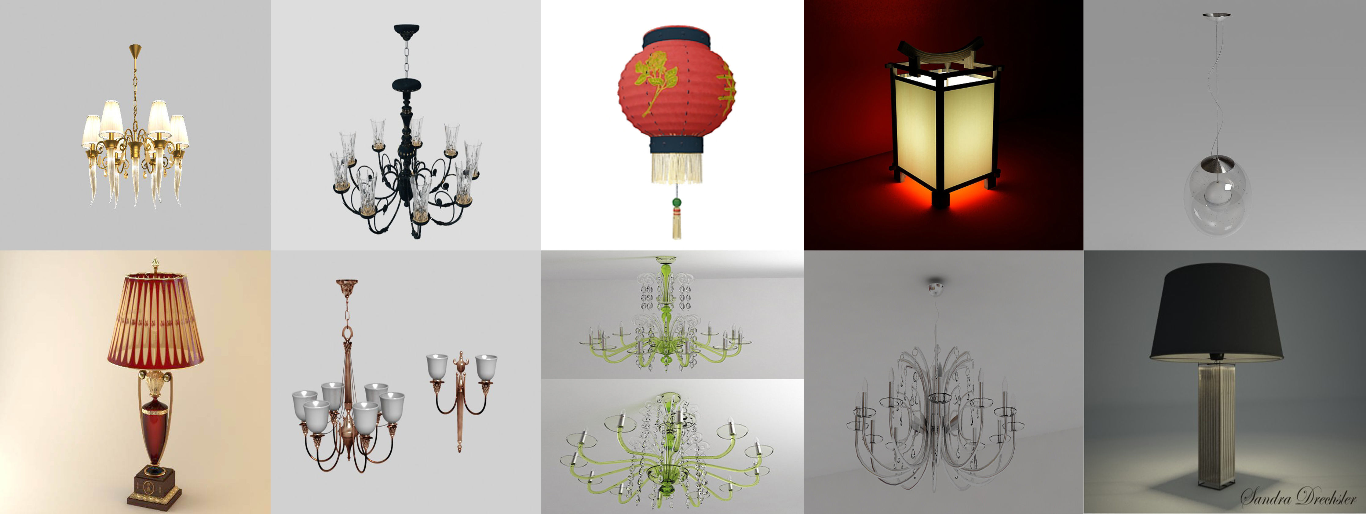 10 lamps models pack 3D model | CGTrader