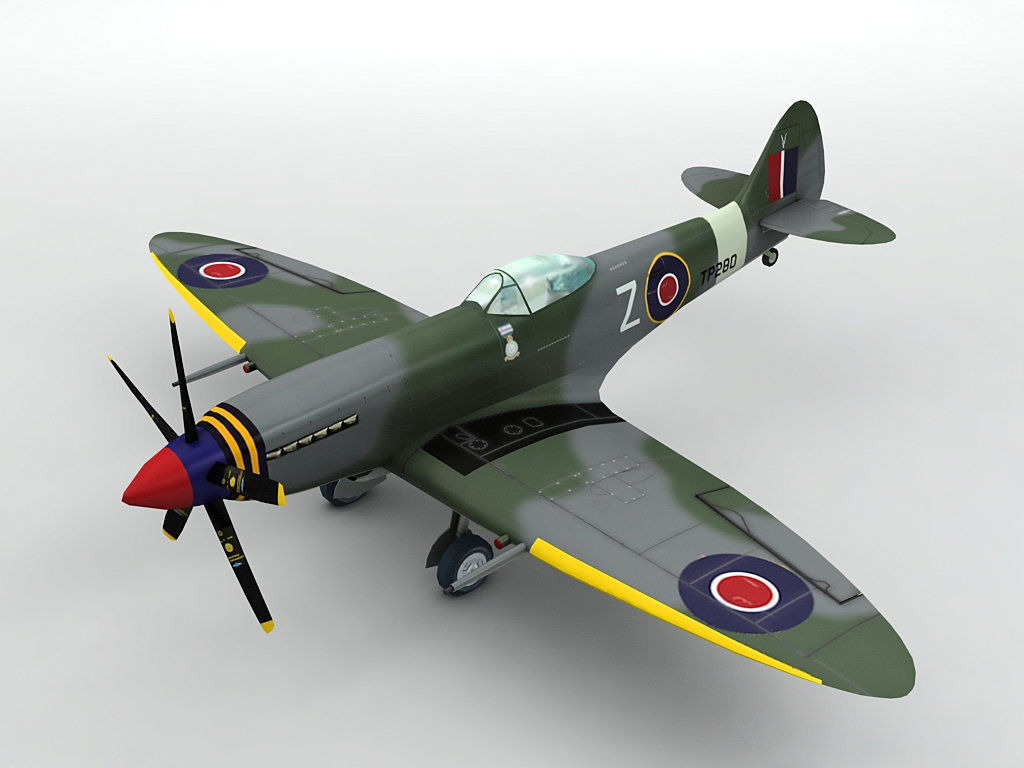 3D model Supermarine Spitfire MK XVIII Aircraft VR / AR / low-poly ...
