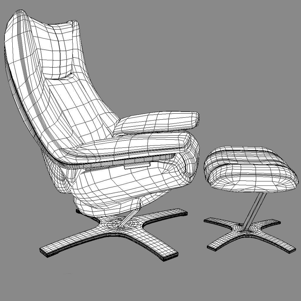 3D model Lowpoly Natuzzi Revive Chair and Ottoman VR / AR / low-poly ...