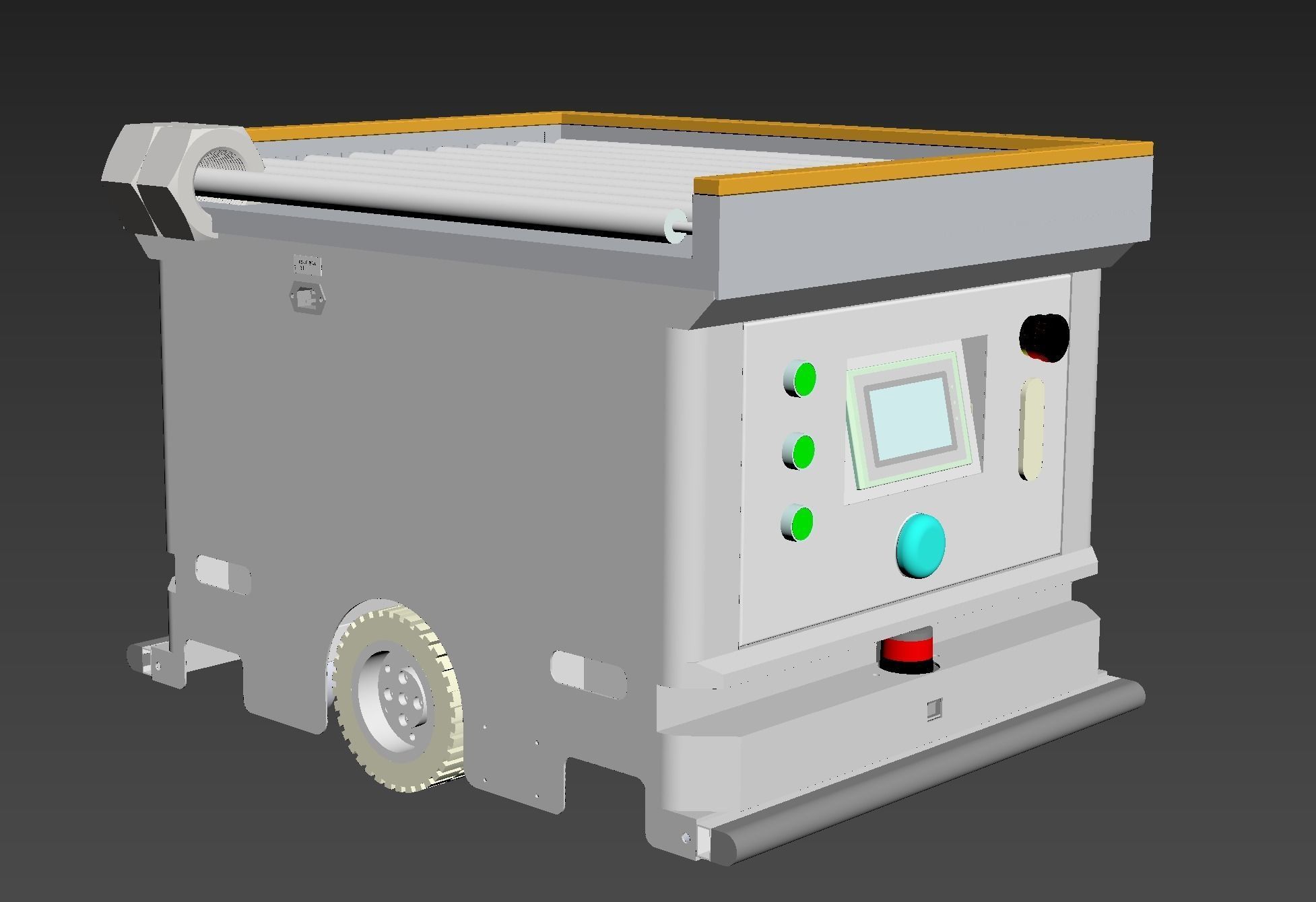 AGV carriage car of belt roller conveyor 3D model animated | CGTrader