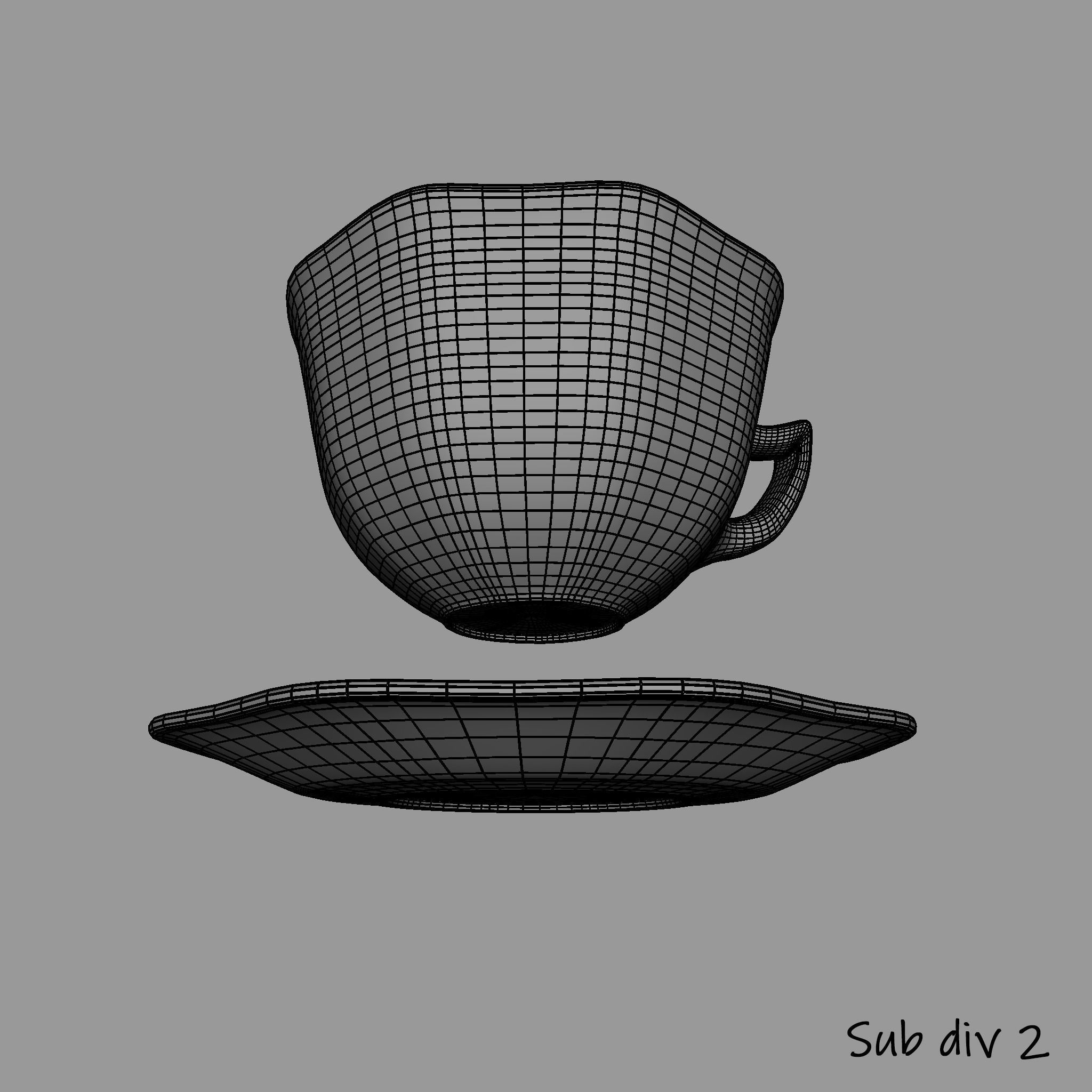 3D model Teacup and Sacuer Blue Glazed VR / AR / low-poly | CGTrader