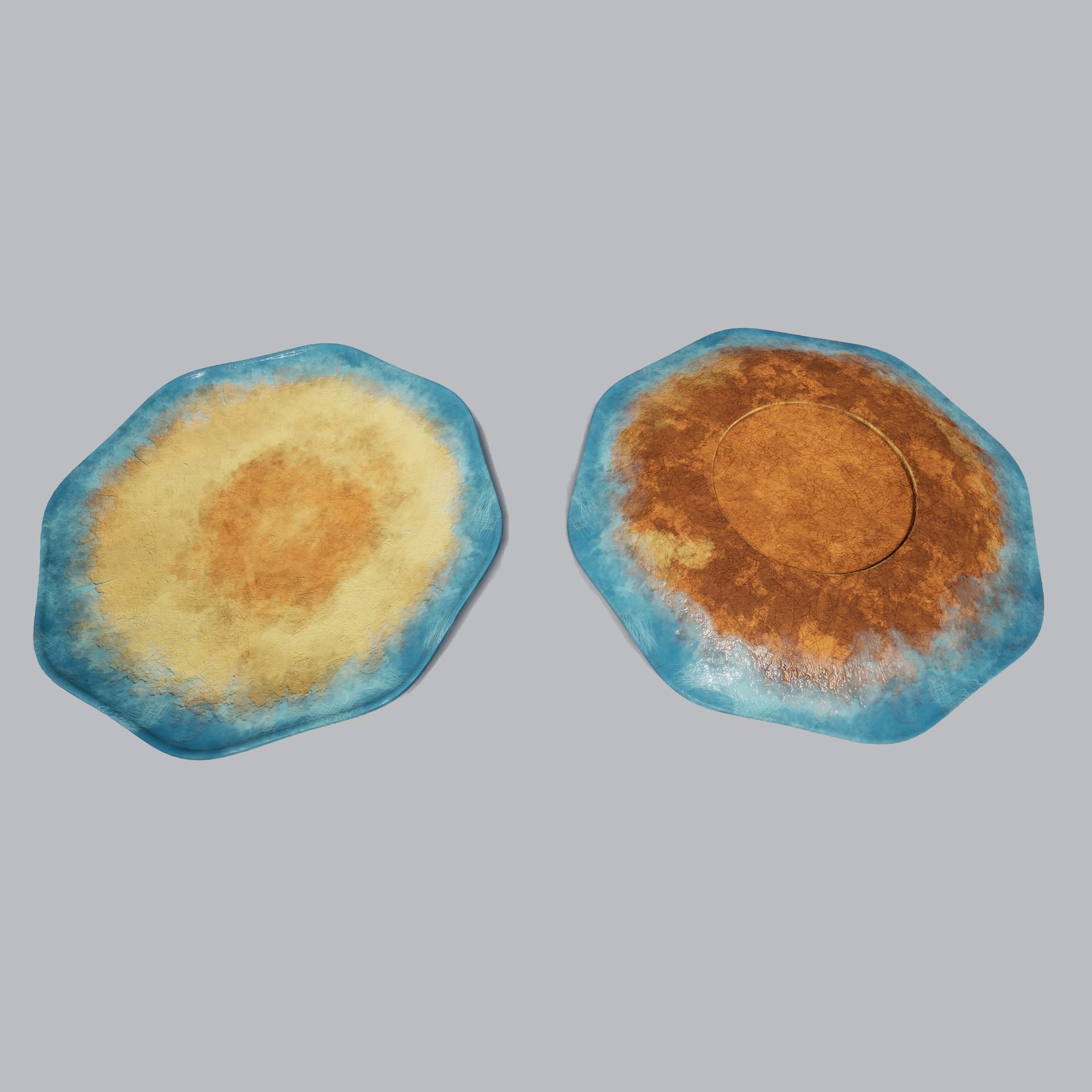 3D model Teacup and Sacuer Blue Glazed VR / AR / low-poly | CGTrader