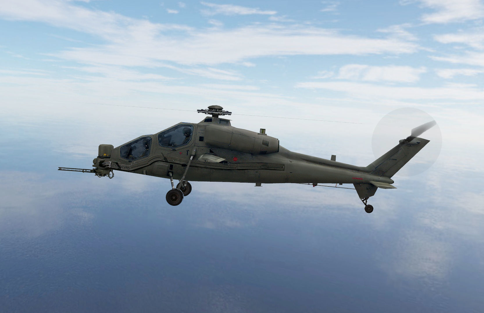 3D model Agusta A129 Mangusta gunship helicpter VR / AR / low-poly ...