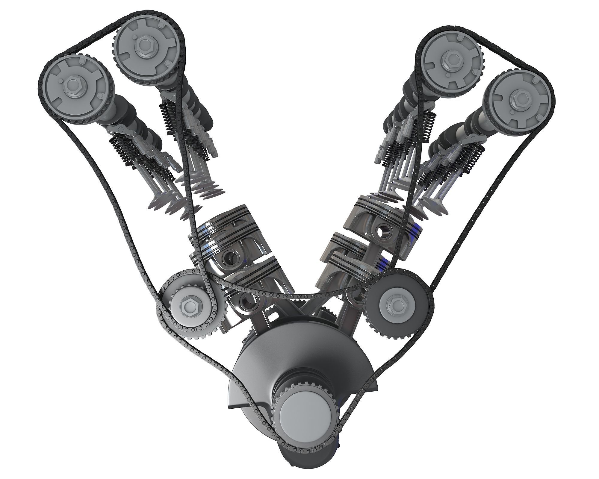 Rigged Animated V6 Engine 3D model animated rigged | CGTrader