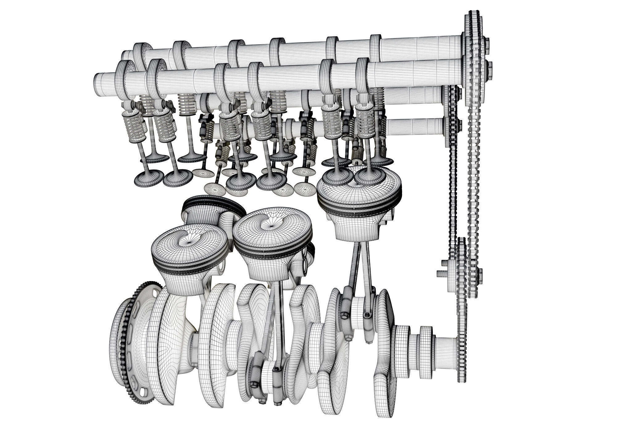 Rigged Animated V6 Engine 3D model animated rigged | CGTrader
