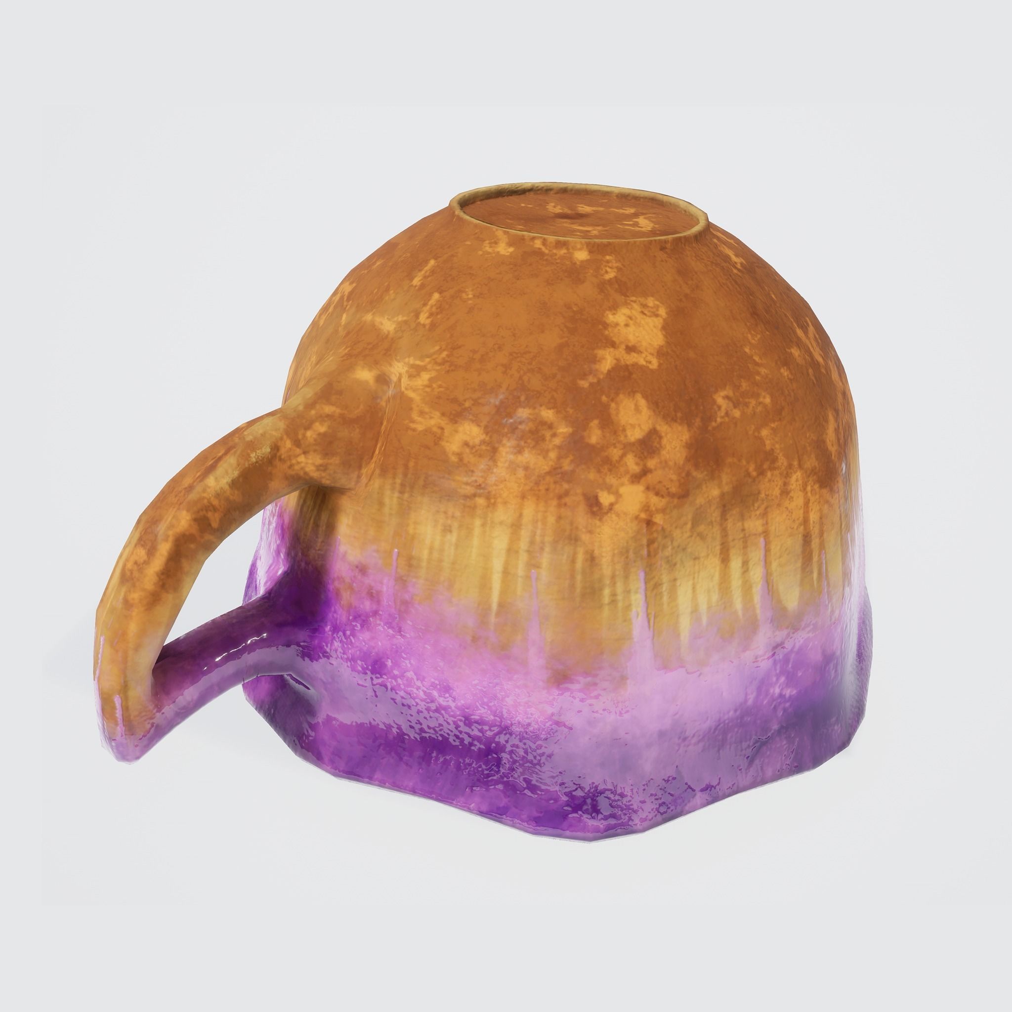 3D model Teacup and Saucer Purple Glazed VR / AR / low-poly | CGTrader