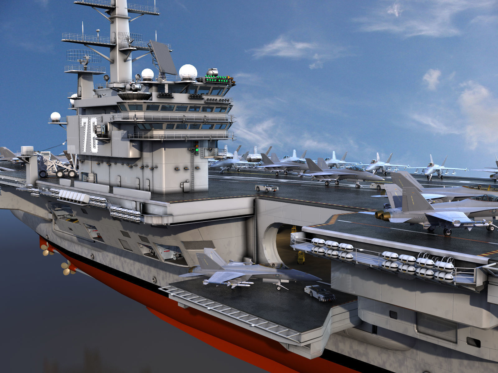 USS Ronald Reagan Aircraft Carrier Cutaway CVN76 3D model | CGTrader