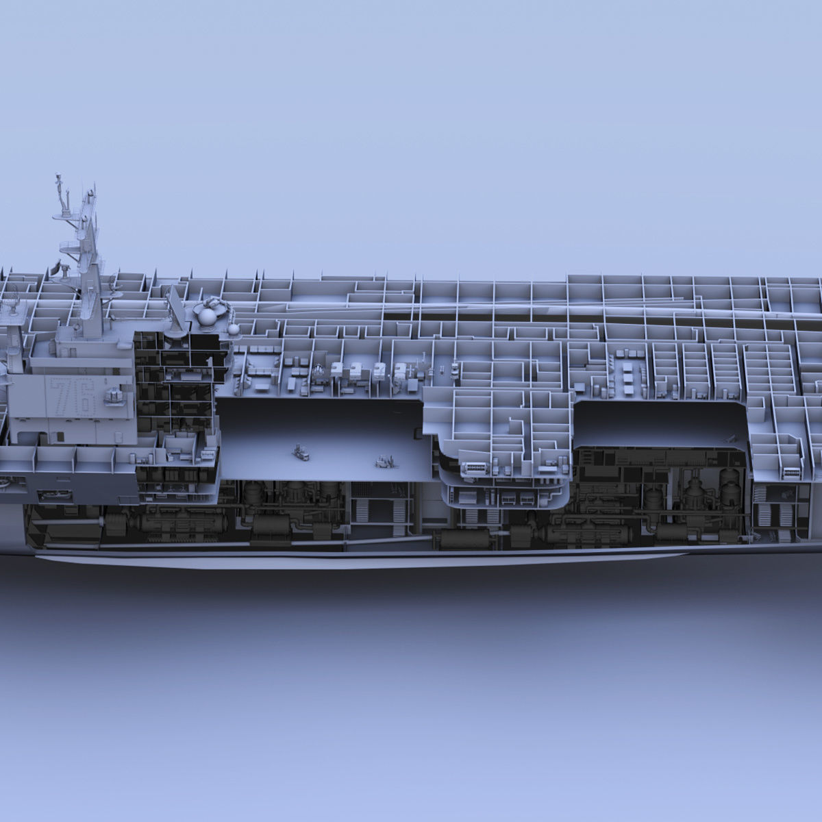 USS Ronald Reagan Aircraft Carrier Cutaway CVN76 3D model | CGTrader