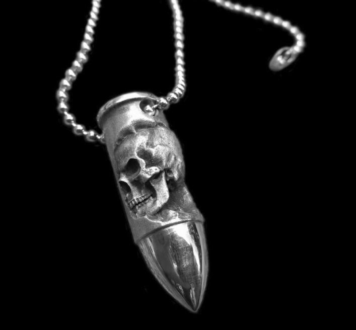 Cool detailed angry Bullet pendant with Skull 3D model 3D printable ...