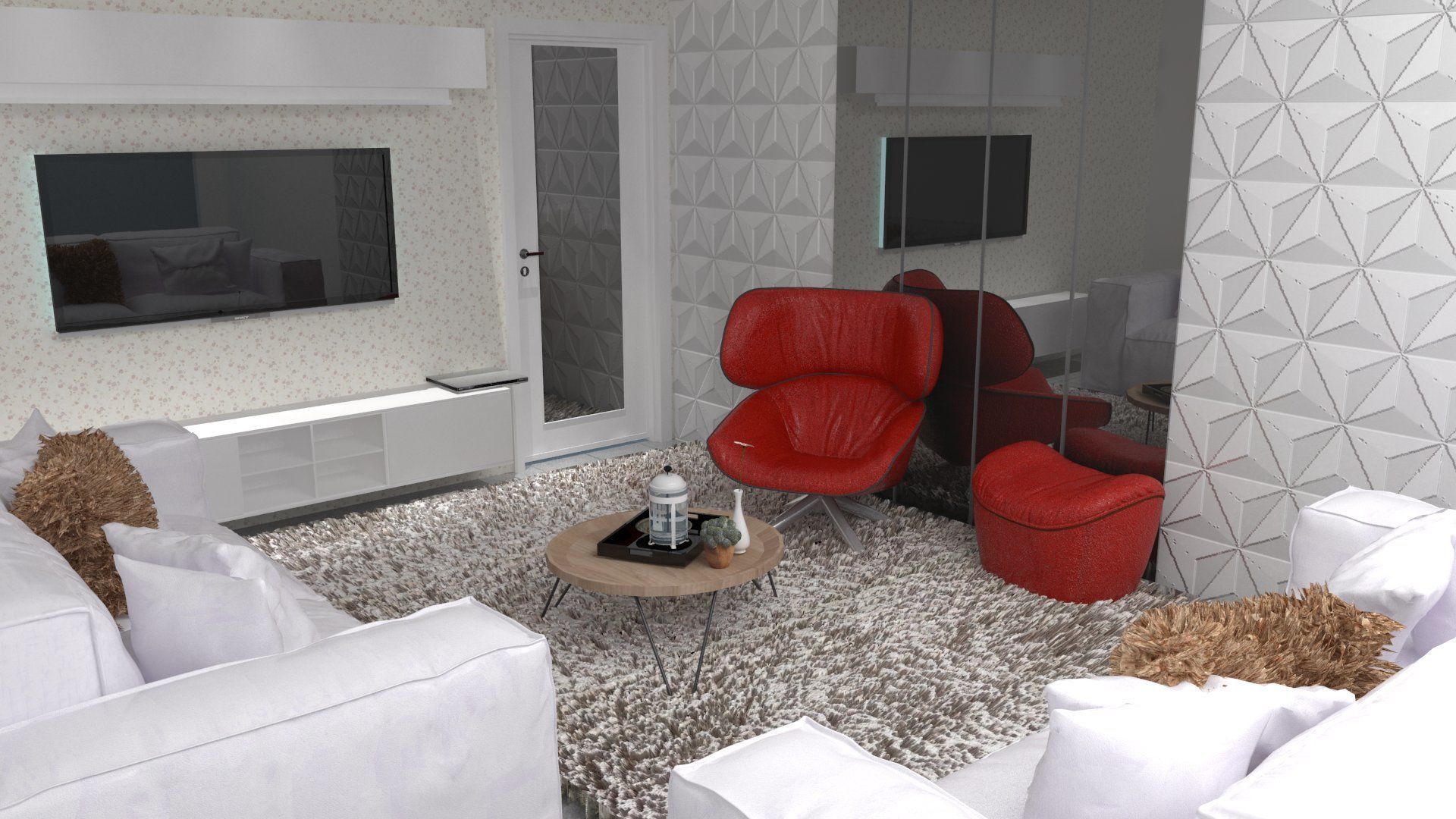 3D model livingroom living room with furniture and accents VR / AR ...