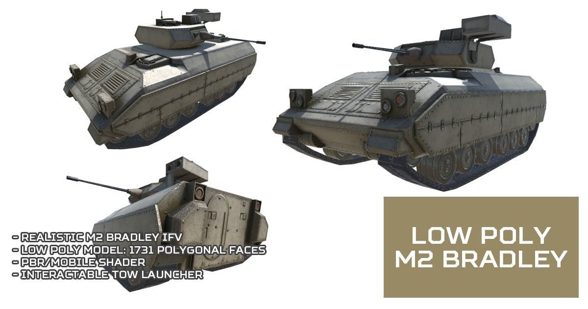 3D model Low Poly M2 Bradley VR / AR / low-poly rigged animated | CGTrader