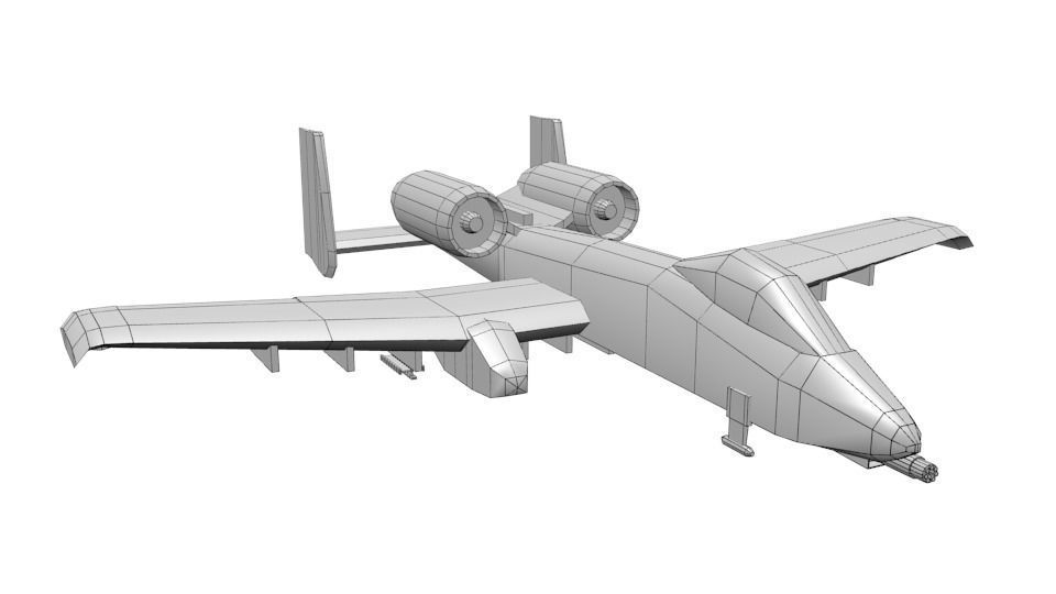 3D model Low Poly A10 Thunderbolt II VR / AR / low-poly rigged animated ...