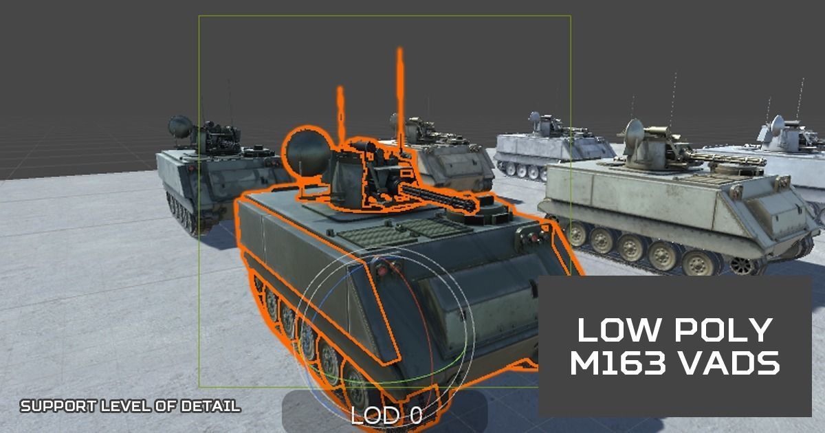 3D model Low Poly M163 VADS VR / AR / low-poly rigged | CGTrader