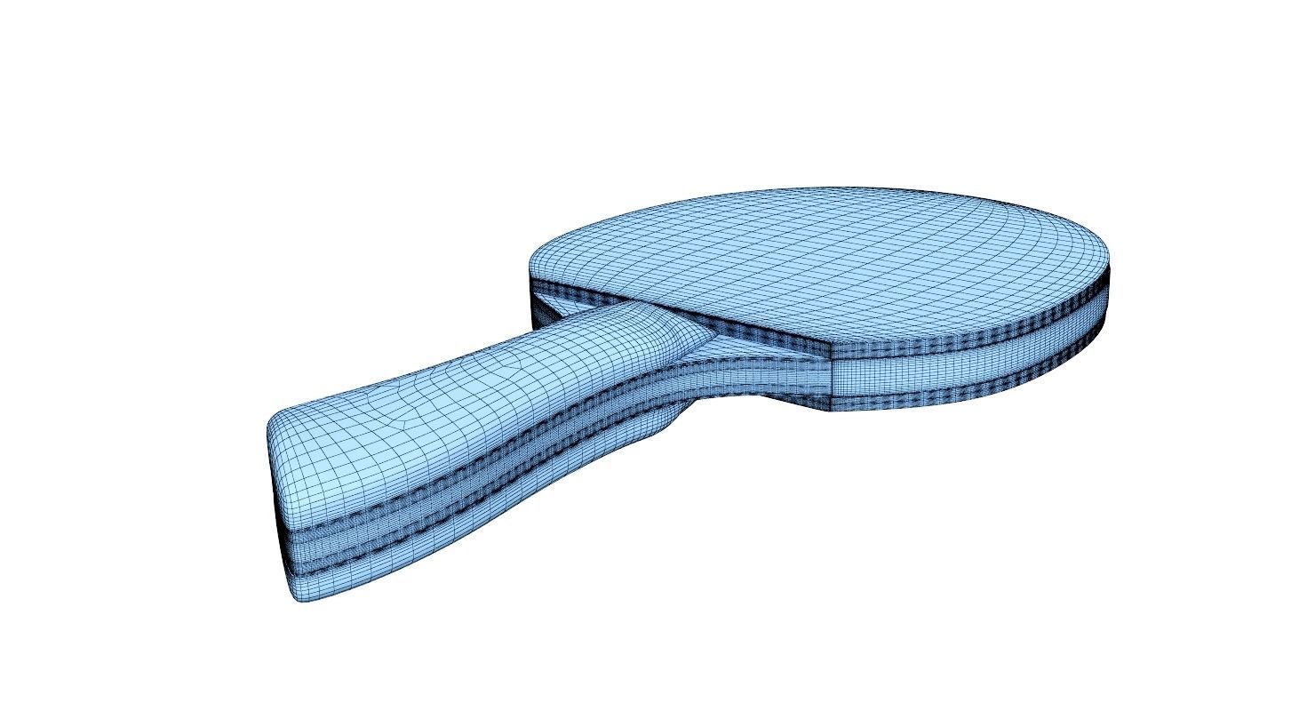 Racket for ping pong with case and exploded view 3D model | CGTrader