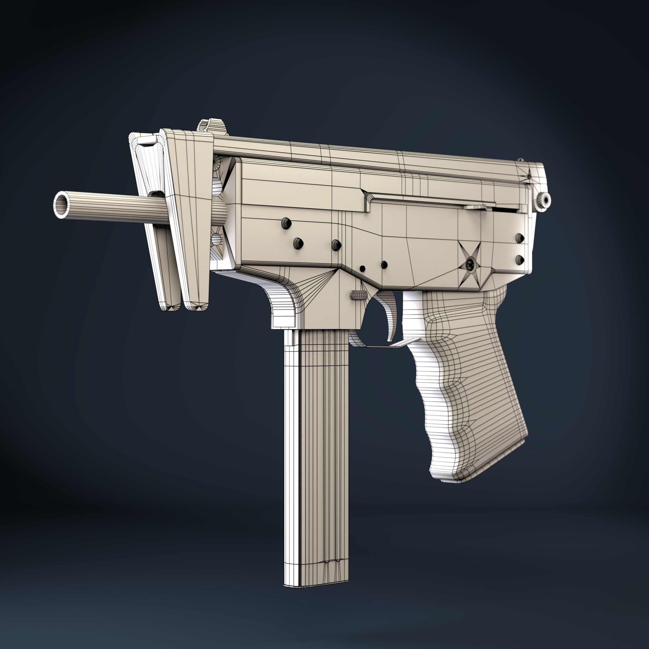 Russian PP-91 KEDR submachine gun 3D model | CGTrader