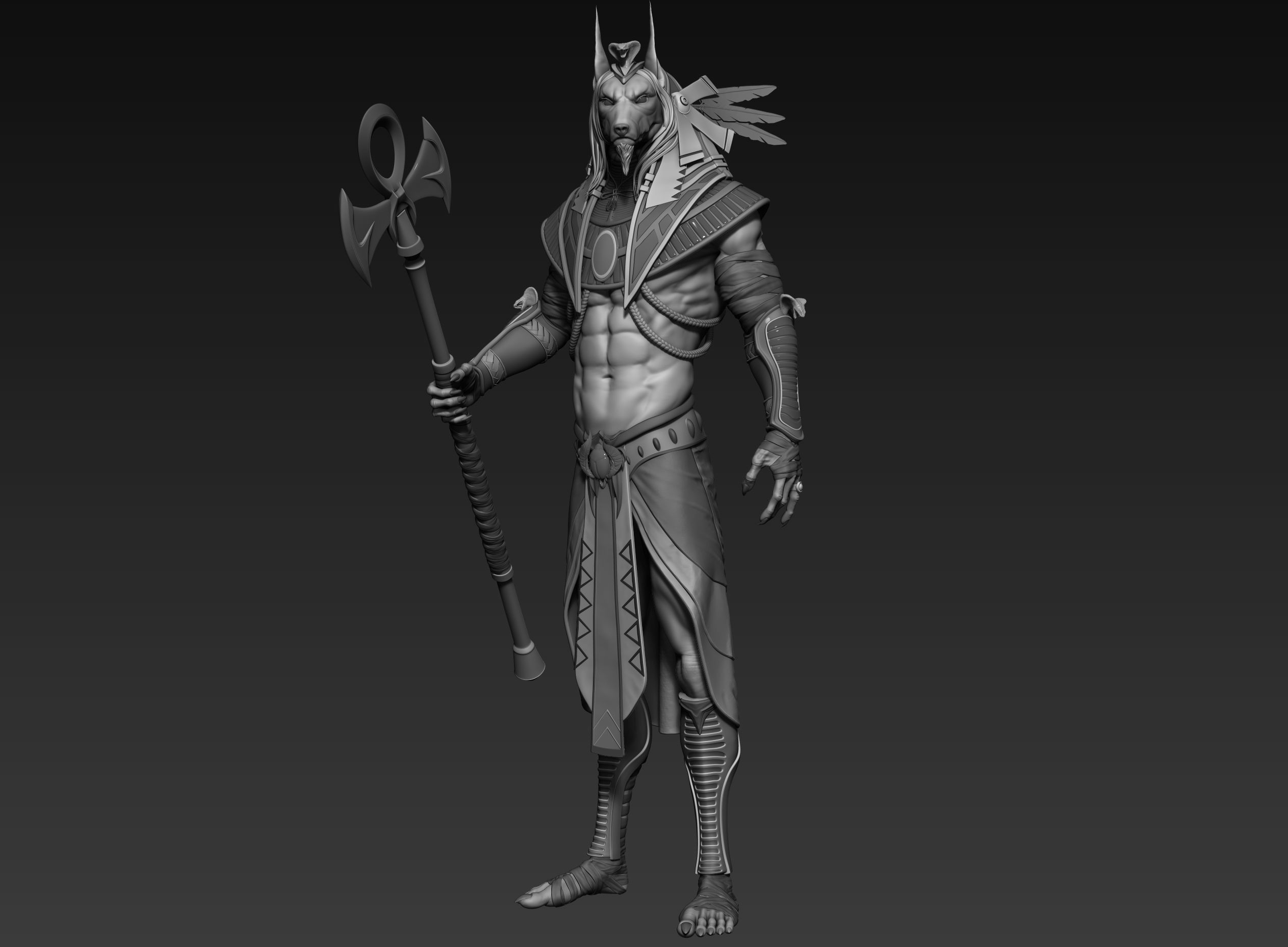 Anubis egyptian warrior 3D model | CGTrader