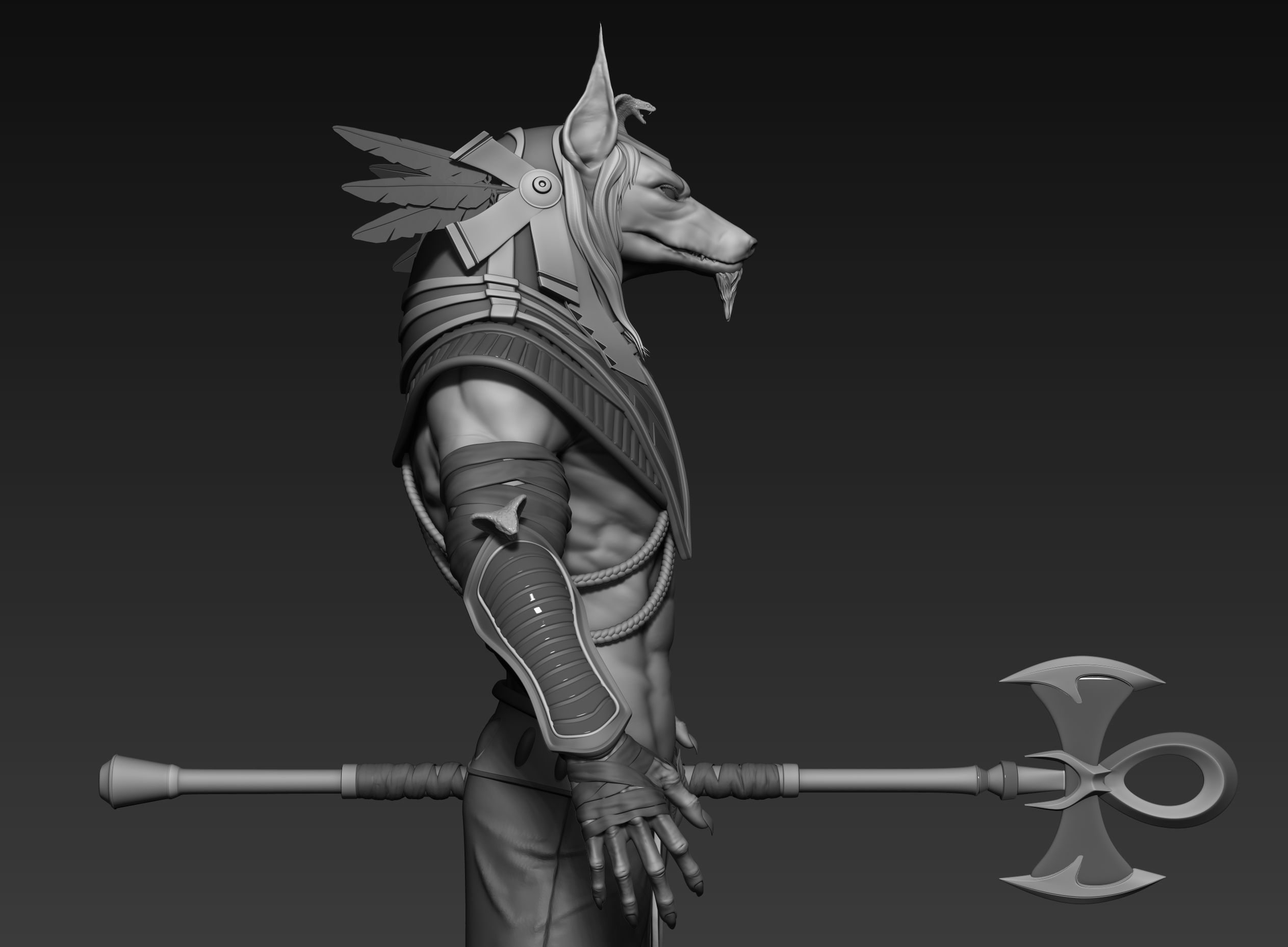 Anubis egyptian warrior 3D model | CGTrader