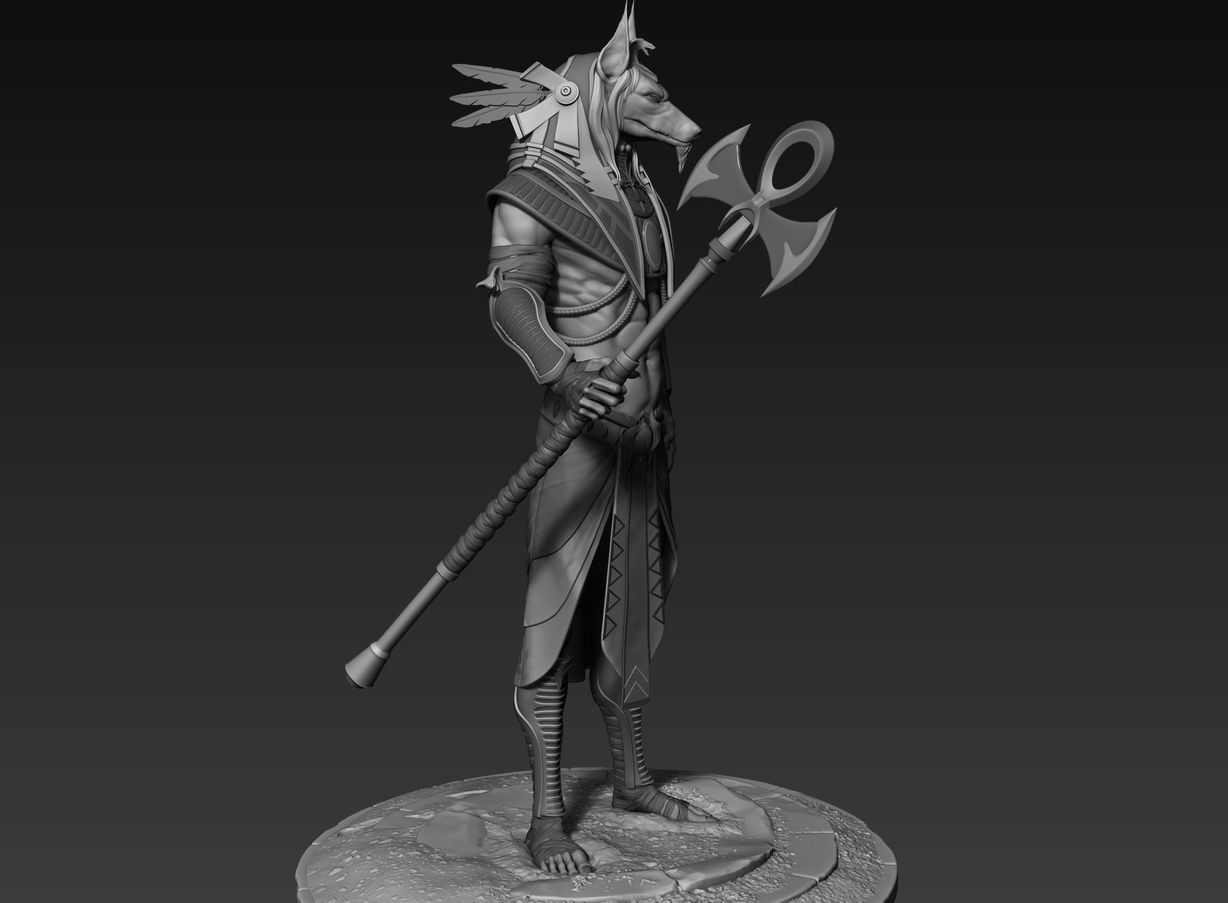 Anubis egyptian warrior 3D model | CGTrader