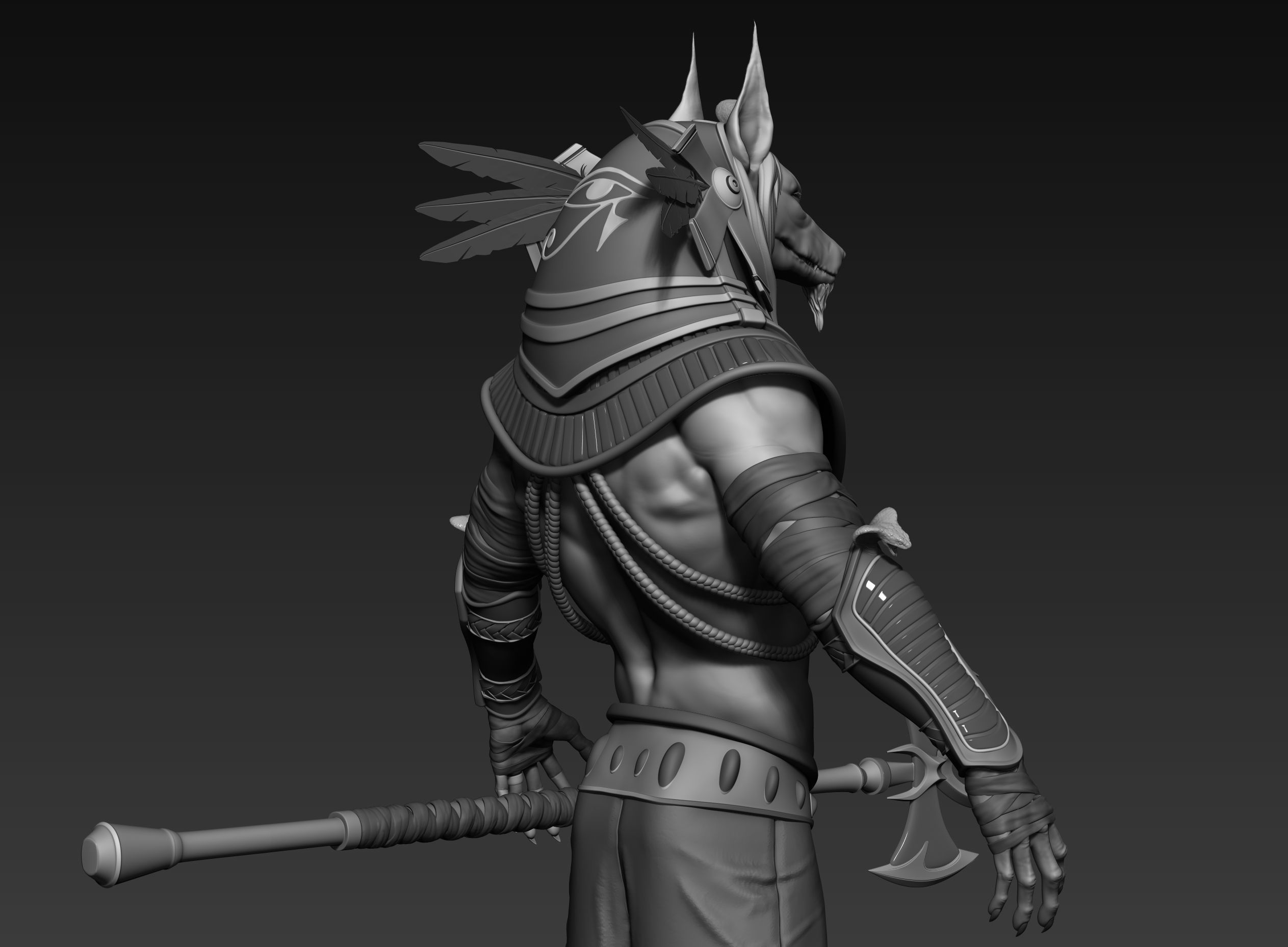 Anubis egyptian warrior 3D model | CGTrader