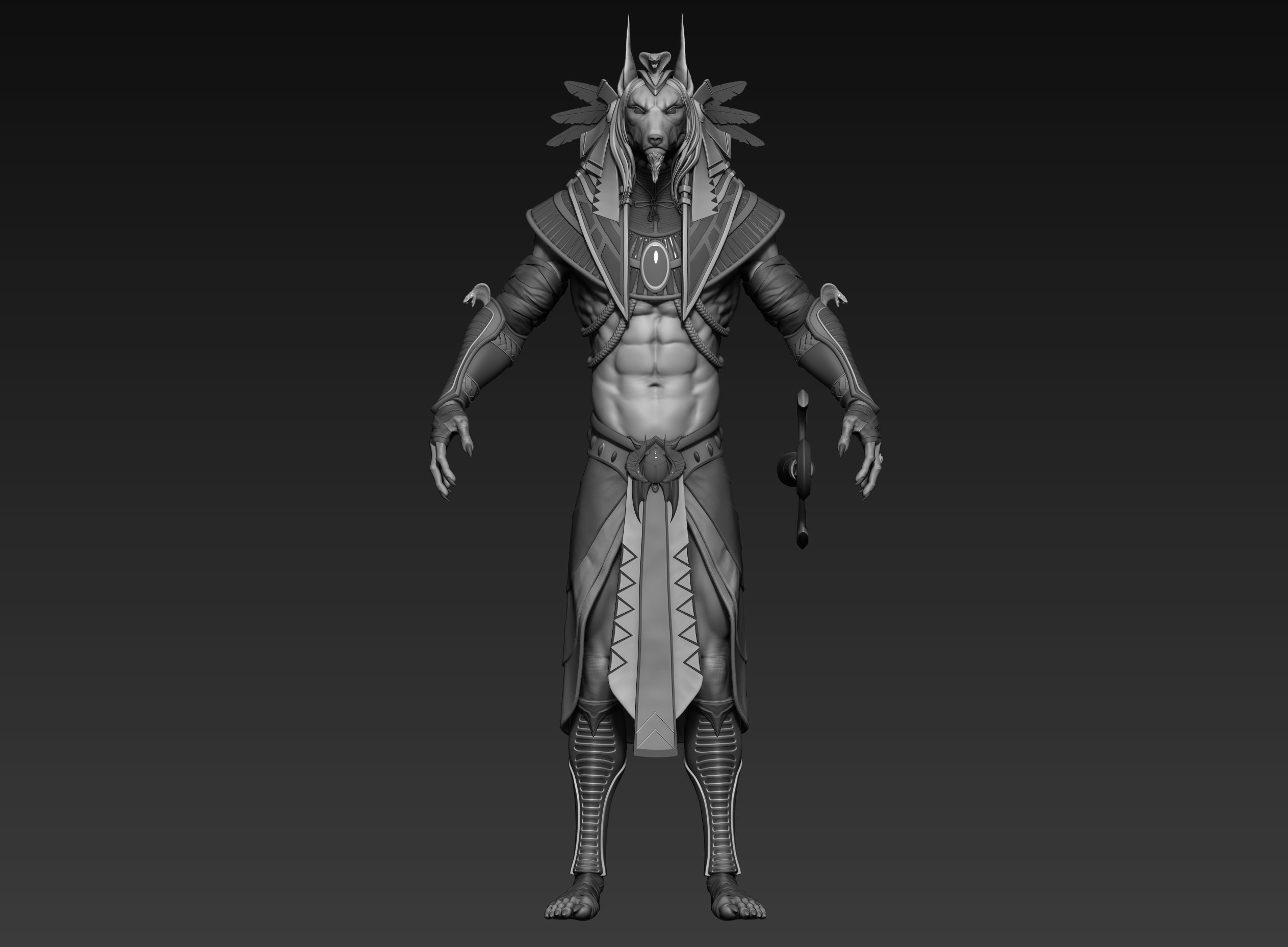 Anubis egyptian warrior 3D model | CGTrader