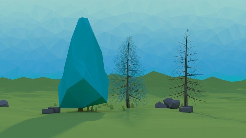 3D model tree blue spruce Low Poly Scene VR / AR / low-poly | CGTrader
