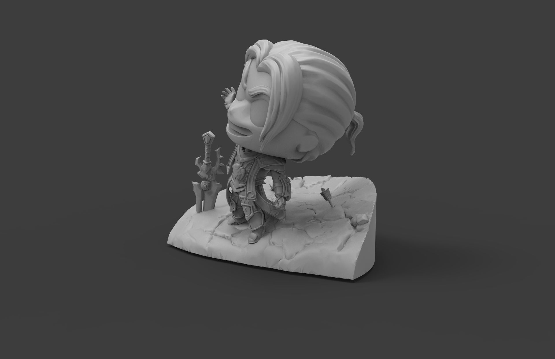 Anduin Wrynn - World of Warcraft Chibi 3D model 3D printable | CGTrader