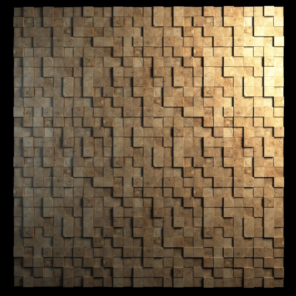 Teak Interior Cladding 3D Wall 3D model | CGTrader