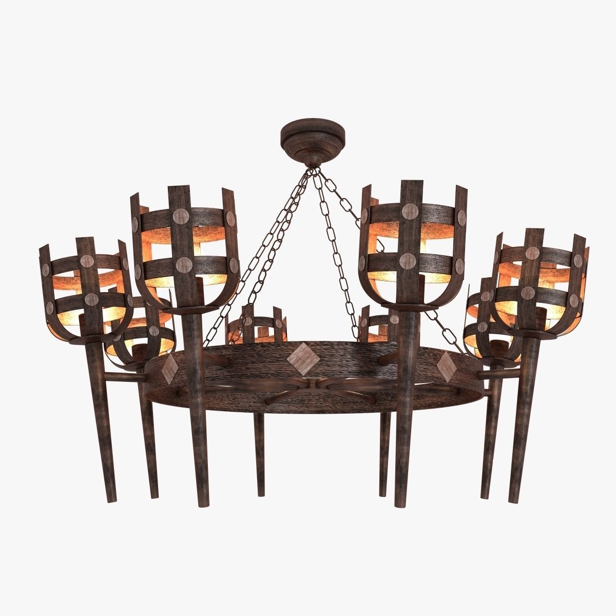 Classic Medieval Rustic Iron Chandelier 3D model | CGTrader