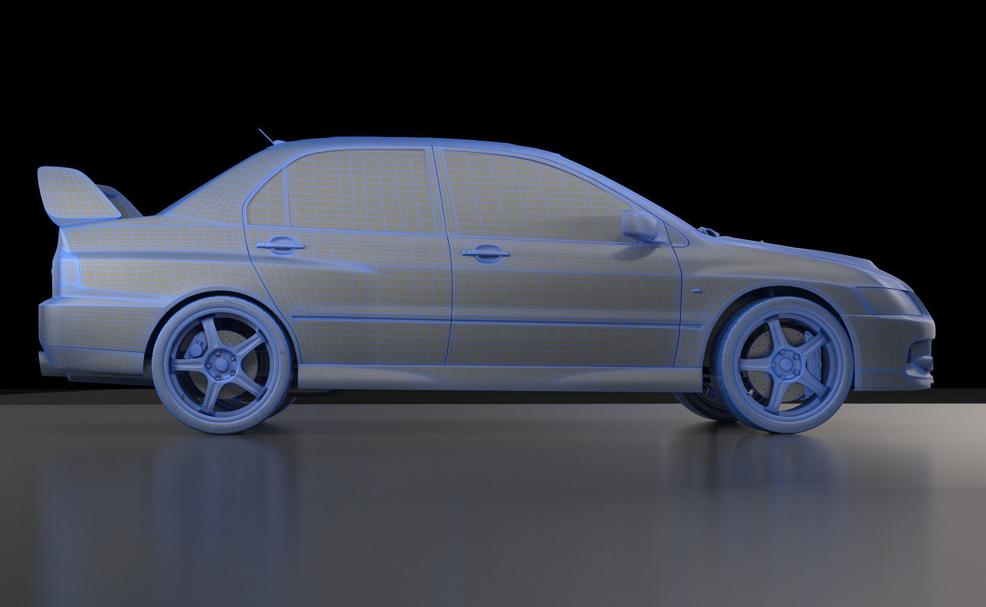 Lancer Evolution 9 3D model animated rigged | CGTrader