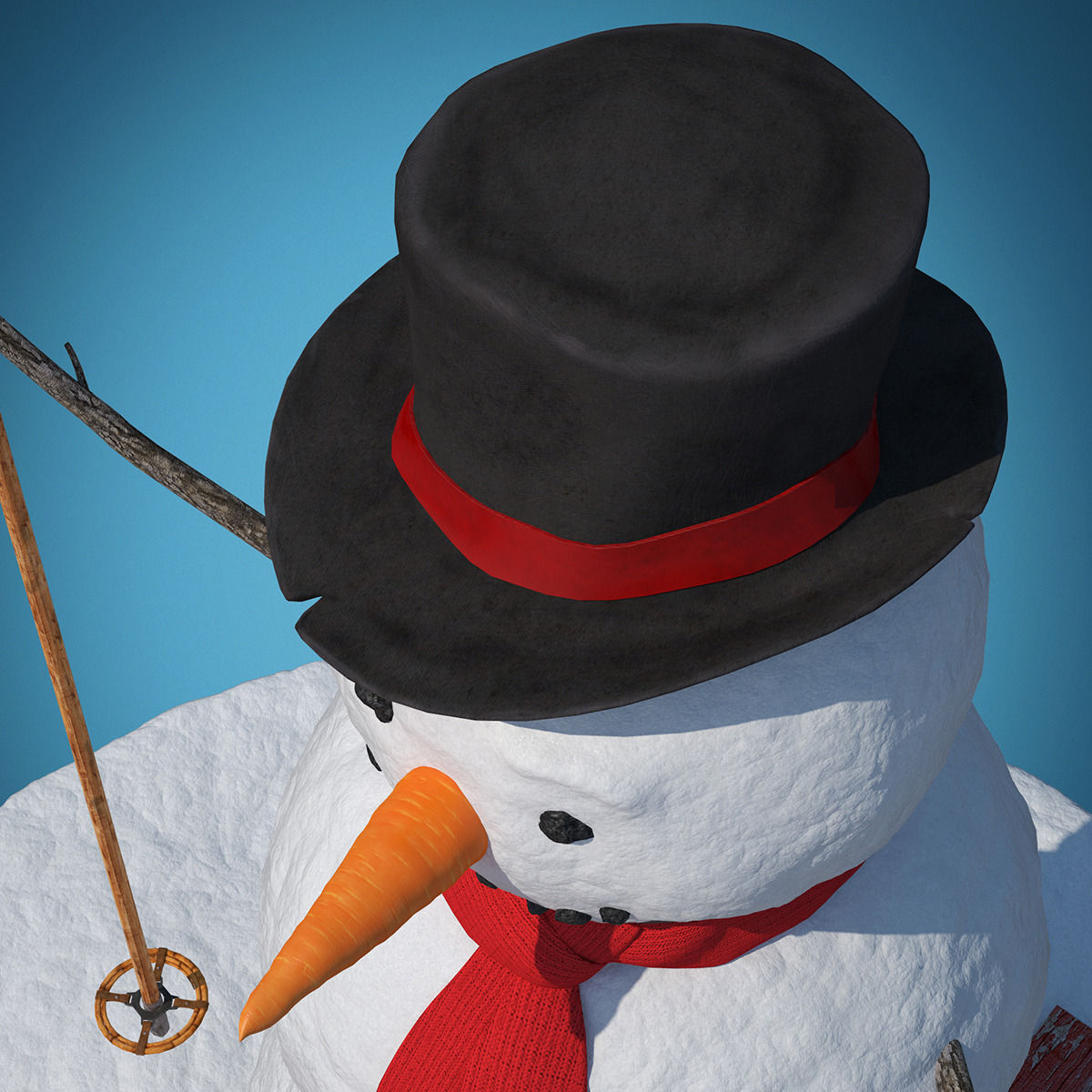Snowman skier 3D model | CGTrader