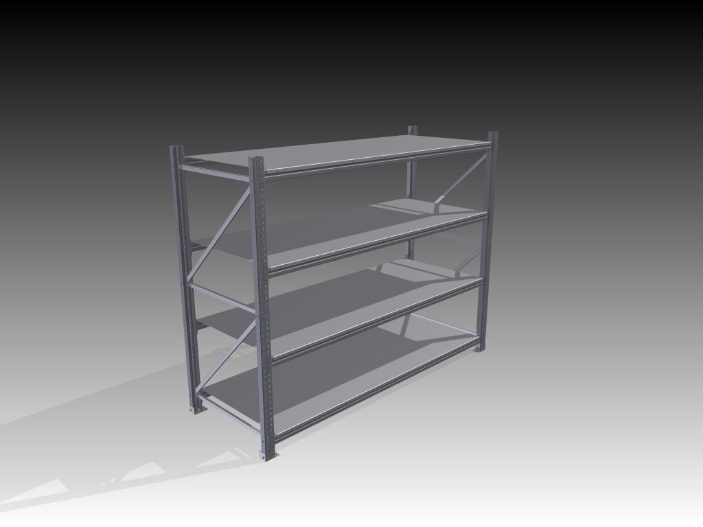 Steel shelf unit free 3D model | CGTrader