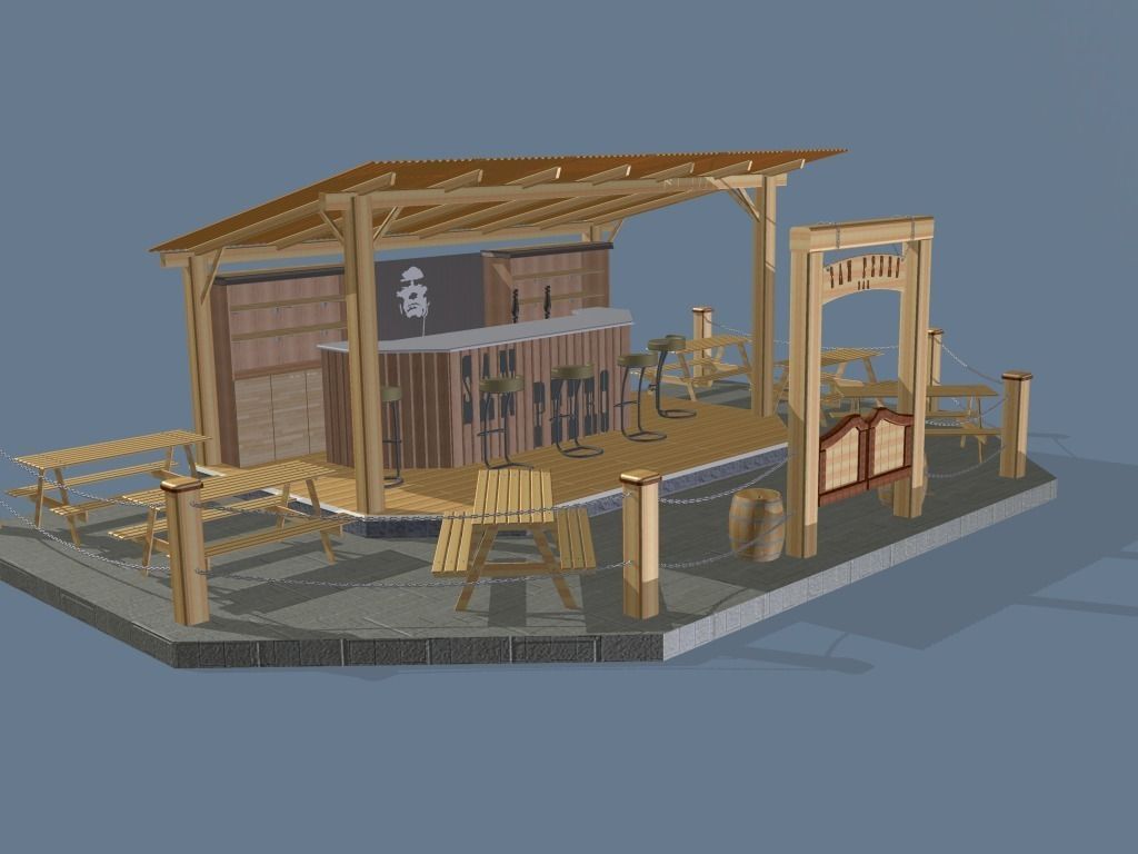 Summer Bar free 3D model | CGTrader