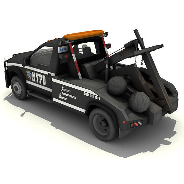 Nypd Tow Truck 3d Model Game Ready Max Obj 3ds Fbx Dae Tga