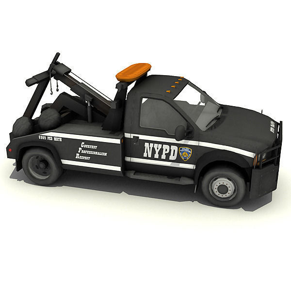 Nypd Tow Truck 3d Model Game Ready Max Obj 3ds Fbx Dae Tga