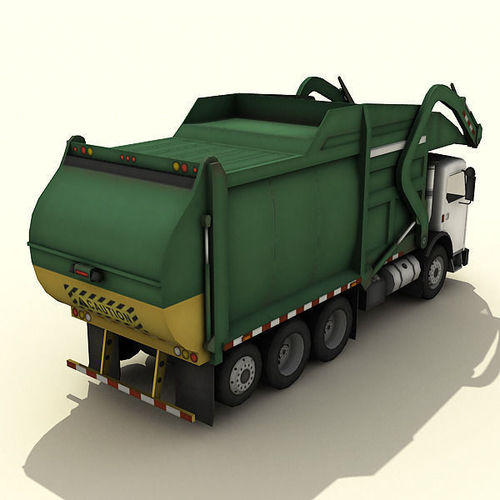 3D model Garbage Truck VR / AR / low-poly rigged MAX OBJ 3DS FBX DAE ...