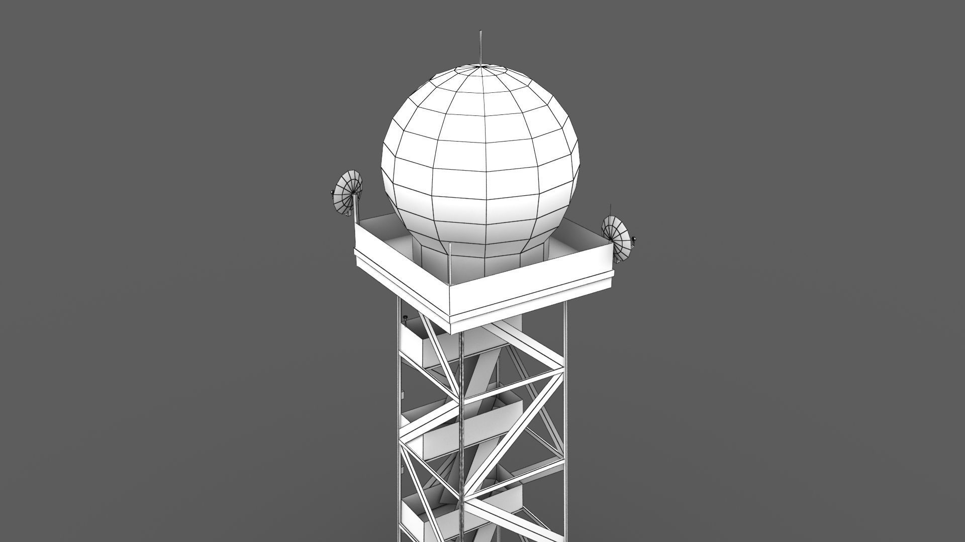 3D model Weather Radar Tower VR / AR / low-poly | CGTrader
