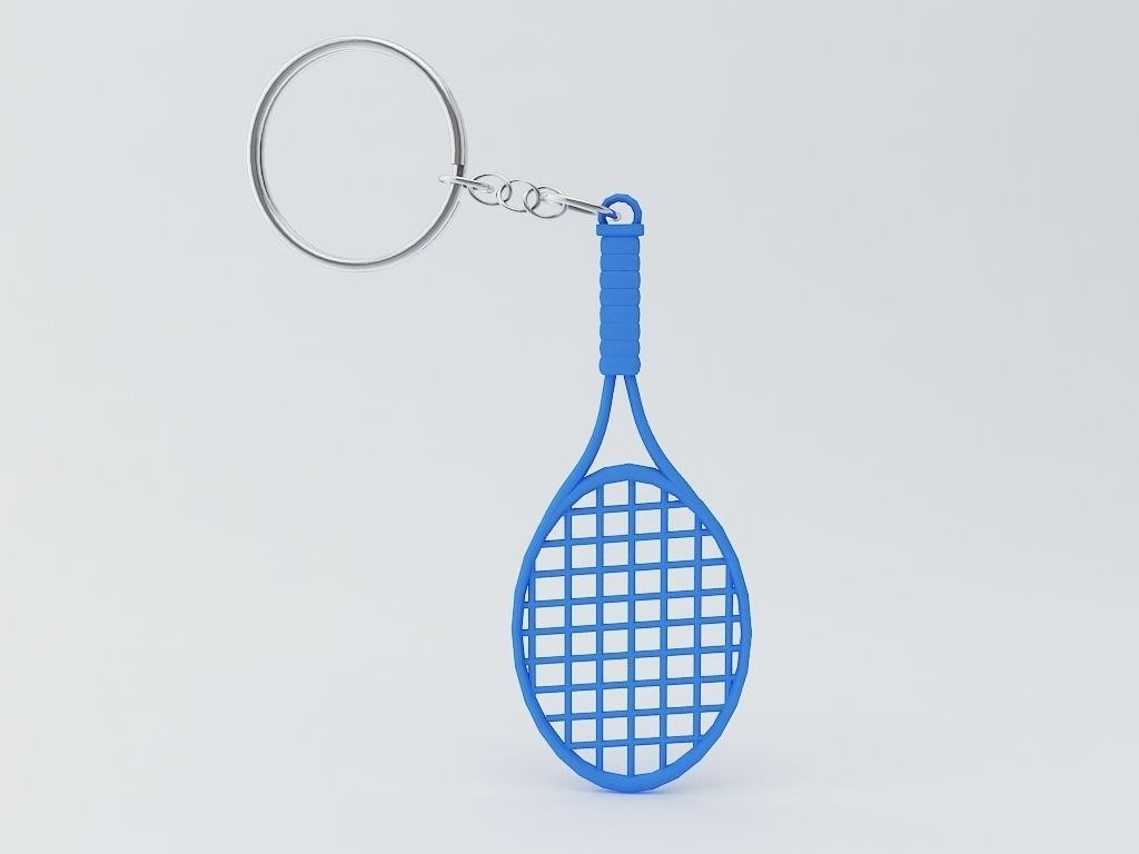 Tennis Racket Keychain 3D model 3D printable | CGTrader