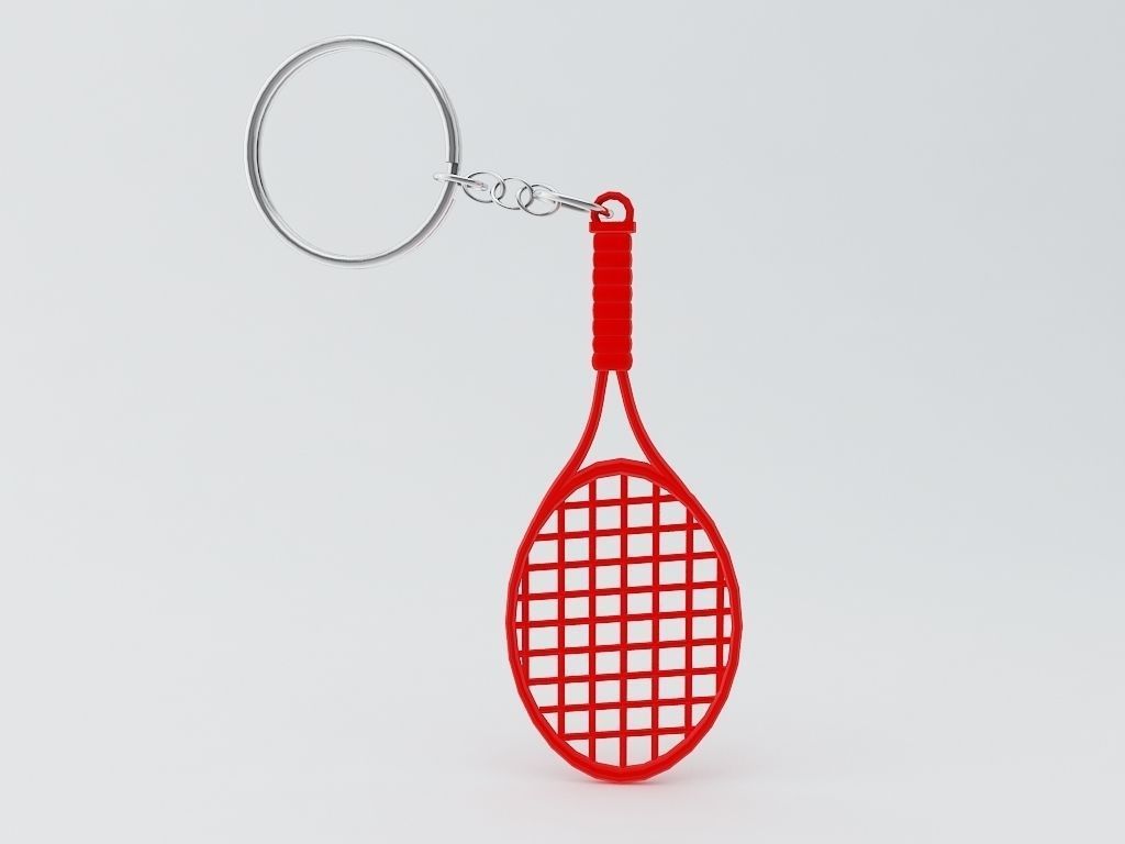 Tennis Racket Keychain 3D model 3D printable | CGTrader
