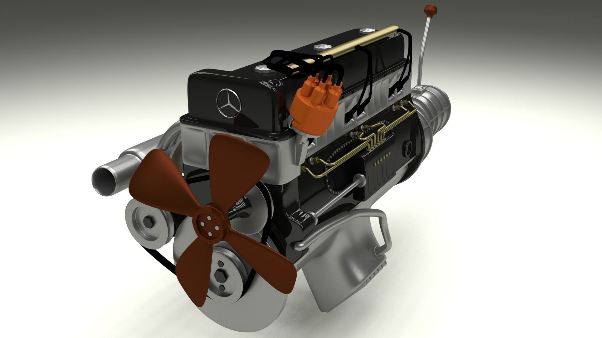 Mercedes 300SL Engine 3D Model OBJ STL BLEND DAE | CGTrader.com