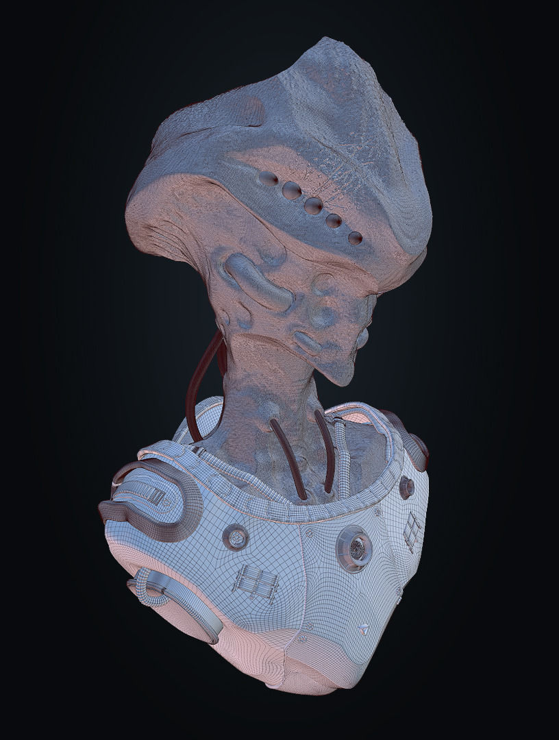 Alien bust 3D model | CGTrader