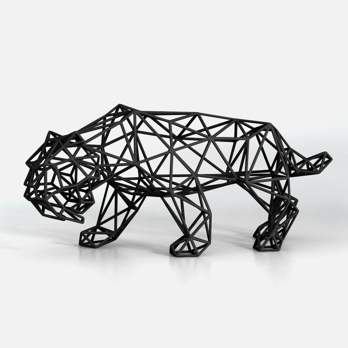 Saber Toothed Tiger Wireframe 3D model 3D printable | CGTrader