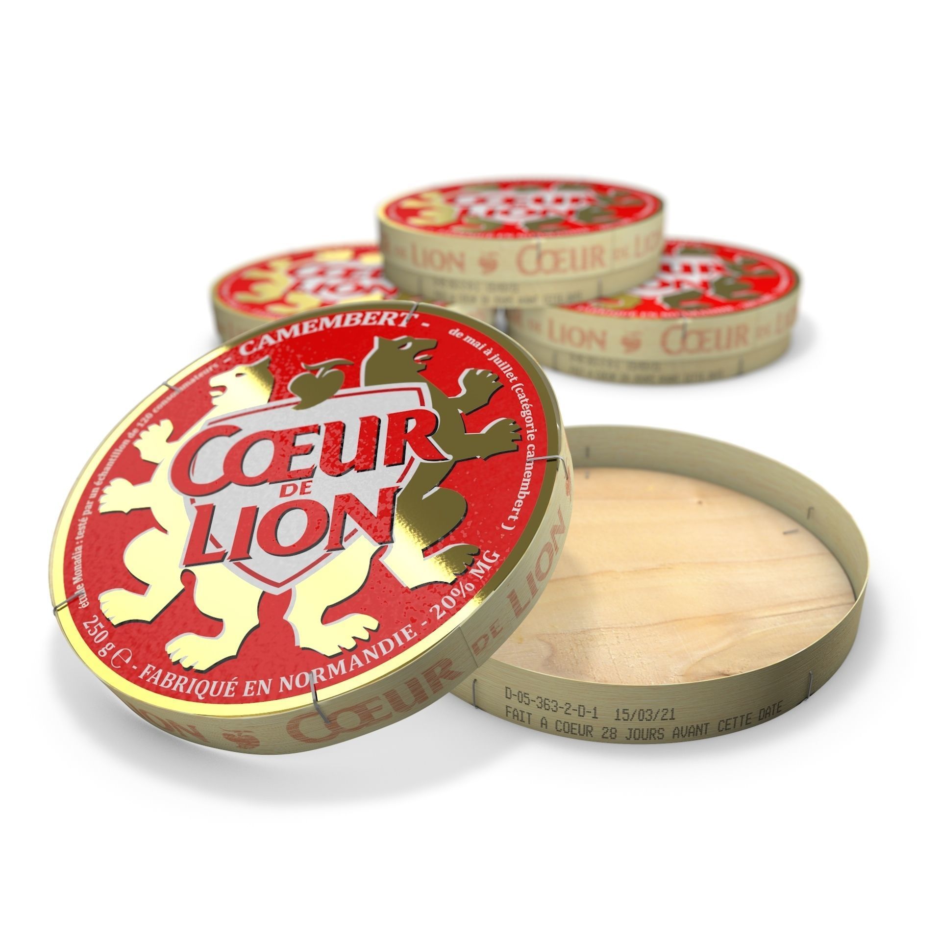 French Camembert box 3D model | CGTrader