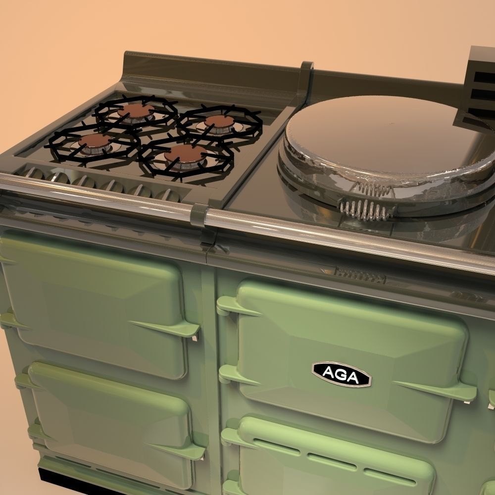 AGA Stove with gas 3D model | CGTrader