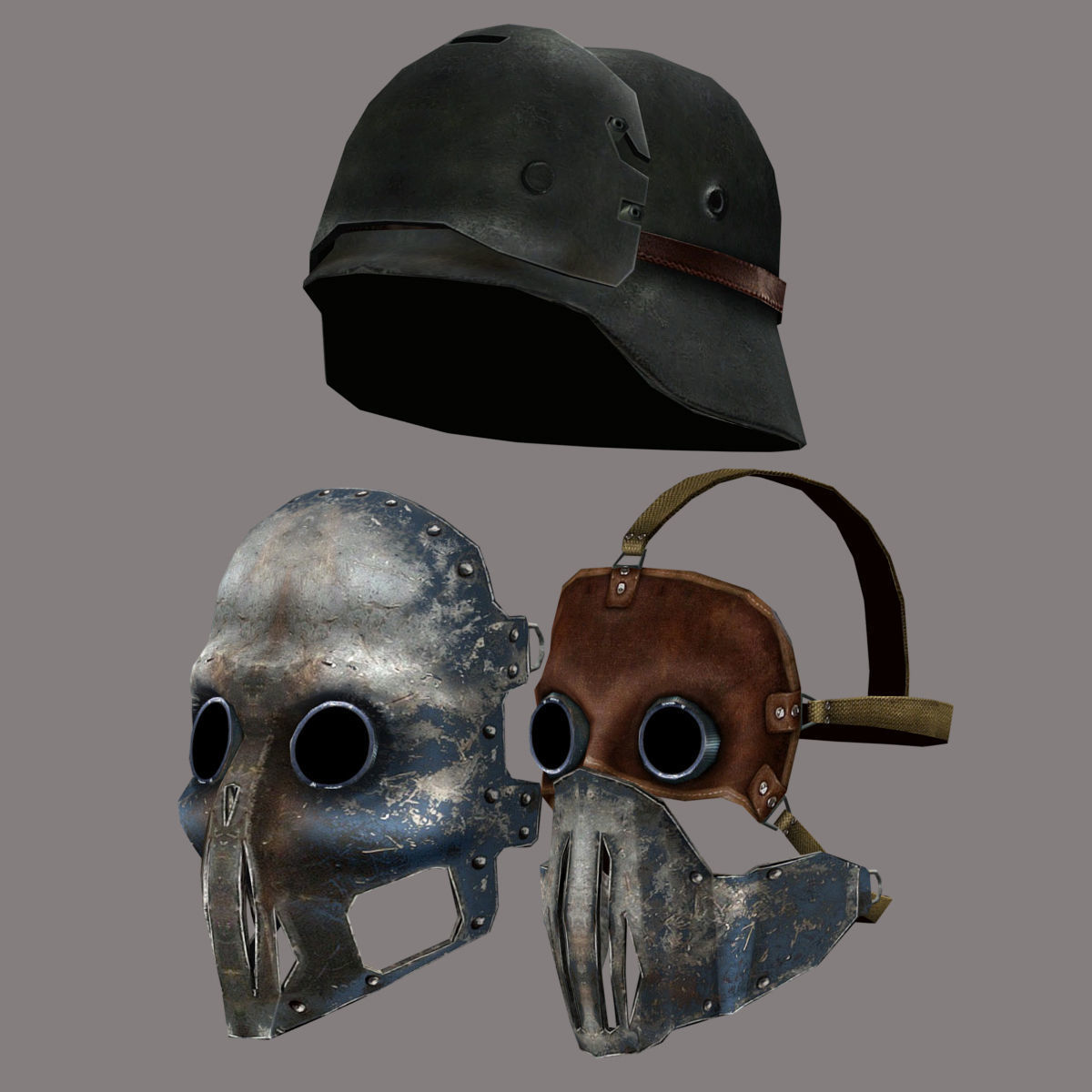 3D model Nazi Mask and Helmet VR / AR / low-poly | CGTrader