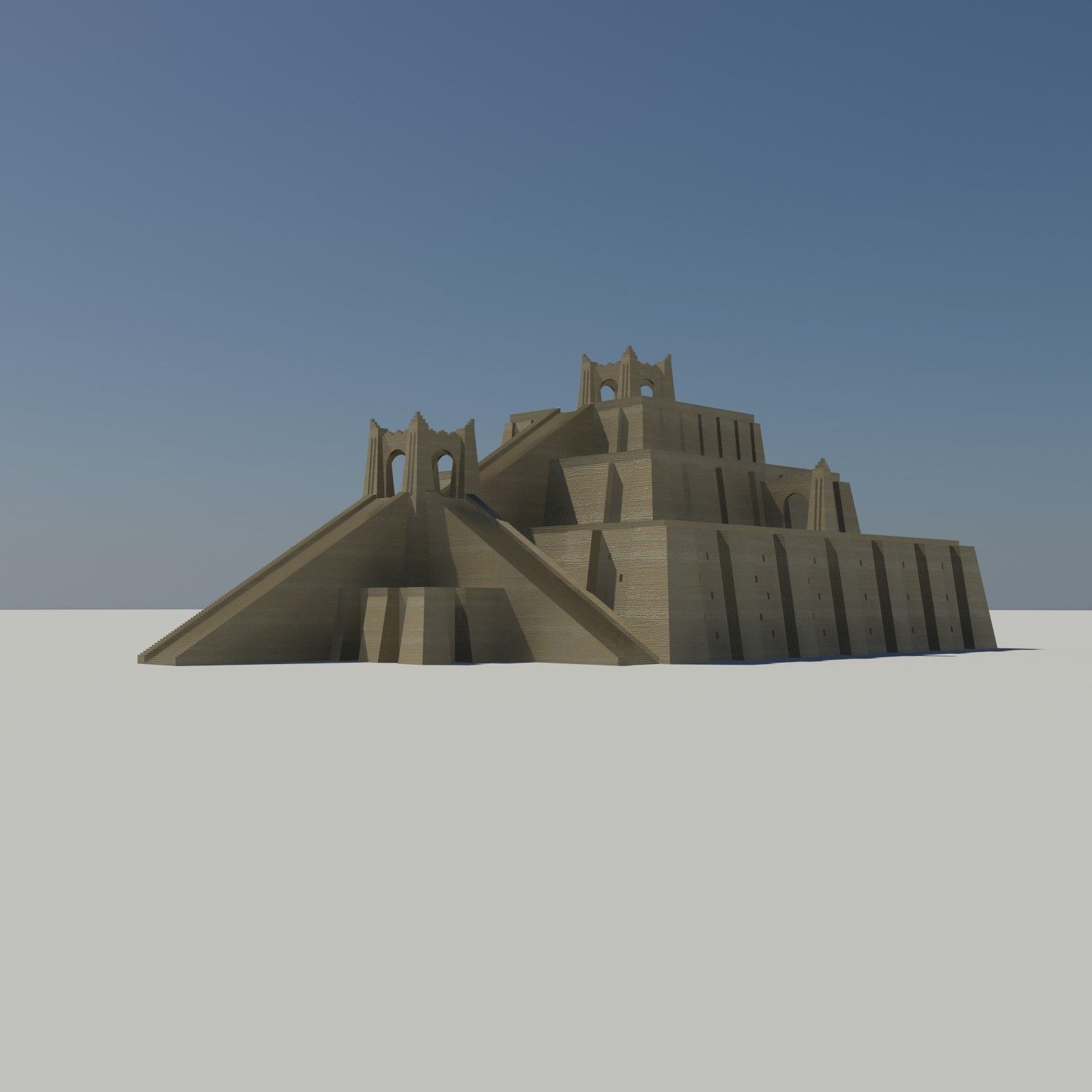 Ziggurat Big 3D Model MAX OBJ 3DS FBX MTL | CGTrader.com